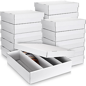 Seajan 16 Pcs Card Storage Box 3200 Count Trading Card Box White Sports Card Storage Boxes Collectible Trading Card Cases for Gaming Cards, Baseball Football Basketball Hockey Sports Cards