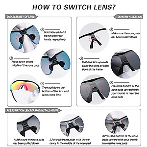 DUCO Polarized Sports Cycling Sunglasses for Men with 5 Interchangeable Lenses for Running Golf Fishing Hiking Baseball