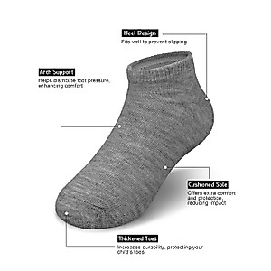 URATOT 24 Pairs Kids' Low Cut Socks Boys' or Girls' Half Cushion Socks Athletic Ankle Socks