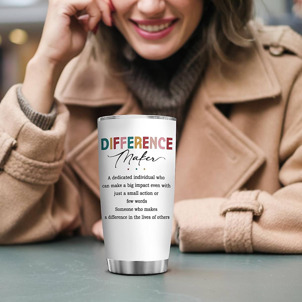 20 Oz Tumbler Difference Maker Gift, Making A Difference Gifts, Thank You Tumbler - Christmas, Birthday Gifts For Women, appreciation gifts for Boss, Leader, Employee, Coworkers, Teachers