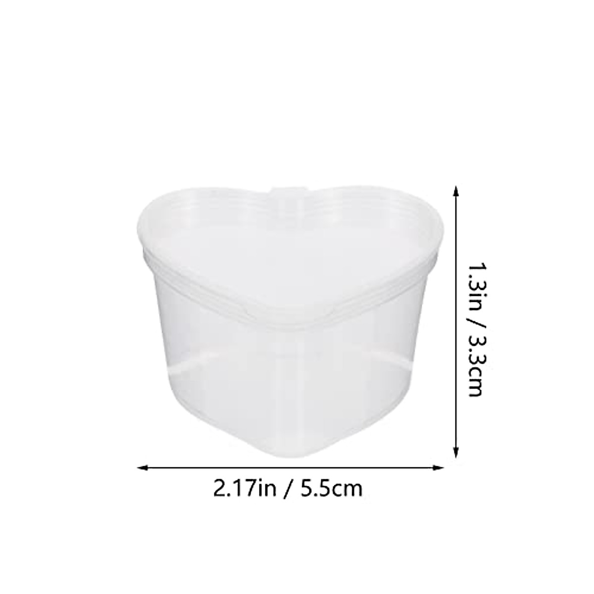 Didiseaon 50Pcs Heart Shaped Condiment Container Clear Plastic Seasoning Containers Small Boxes with Lid Bowl for Home Kitchen Takeout Use 50ml