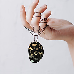 OLYCRAFT Clay Stencils Mushroom Pattern Non-Adhesive Silk Screen Printing Stencils Reusable Mesh Stencils Transfer Washable Stencils for Polymer Clay Jewelry Earring Making - 5x4 Inch