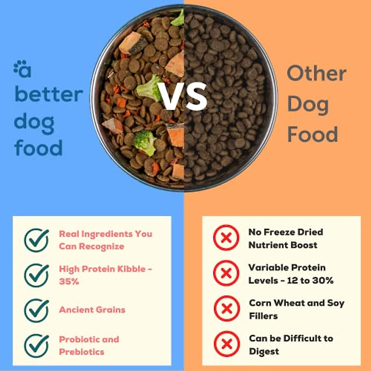 A Better Dog Food | Salmon Dry Dog Food | Raw You Can See | High Protein Kibble + Freeze Dried Raw Dog Food