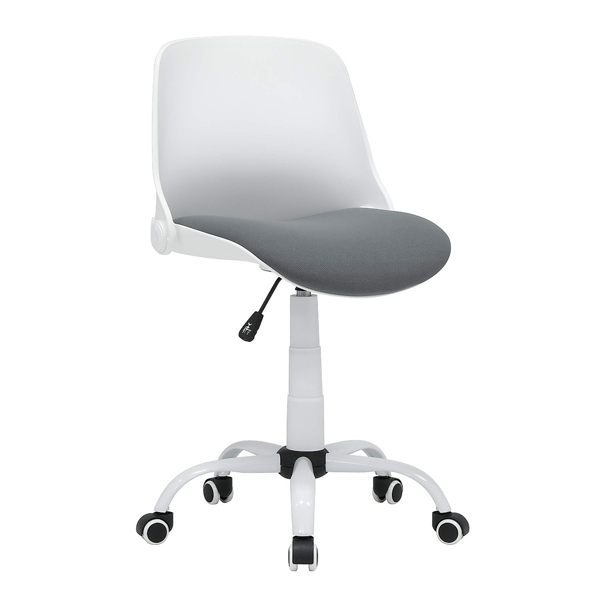 Calico Designs Back, Modern, Swivel, Office Contoured Folding Task Chair, White/Grey (18617)