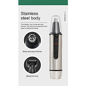 Ear Nose & Side Burn Trimmer - Stainless Steel Dual Edge Blades, 1.0 Count