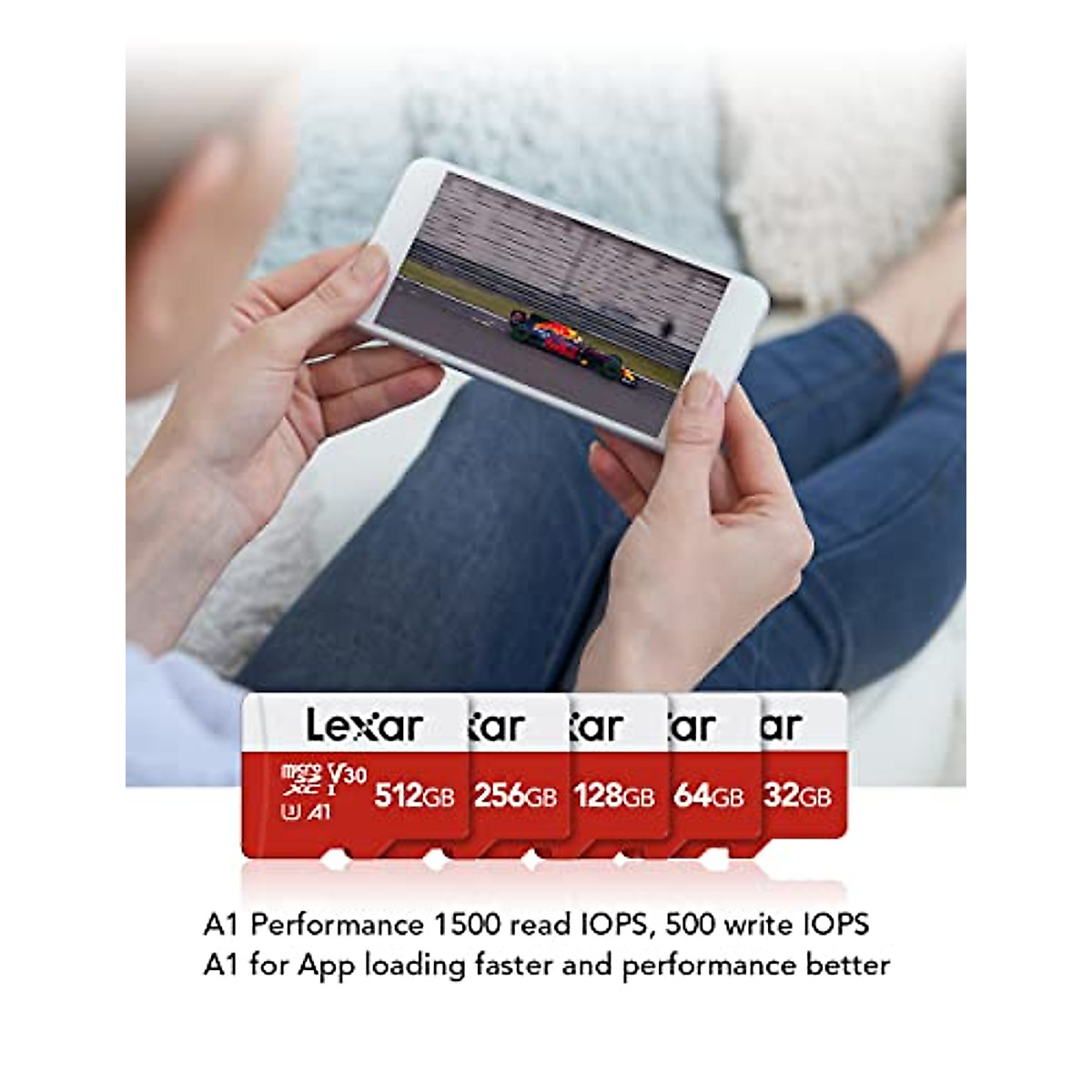 Lexar 32GB Micro SD Card 3 Pack, microSDHC UHS-I Flash Memory Card with Adapter - Up to 100MB/s, U1, Class10, V10, A1, High Speed TF Card (3 microSD Cards + 1 Adapter)