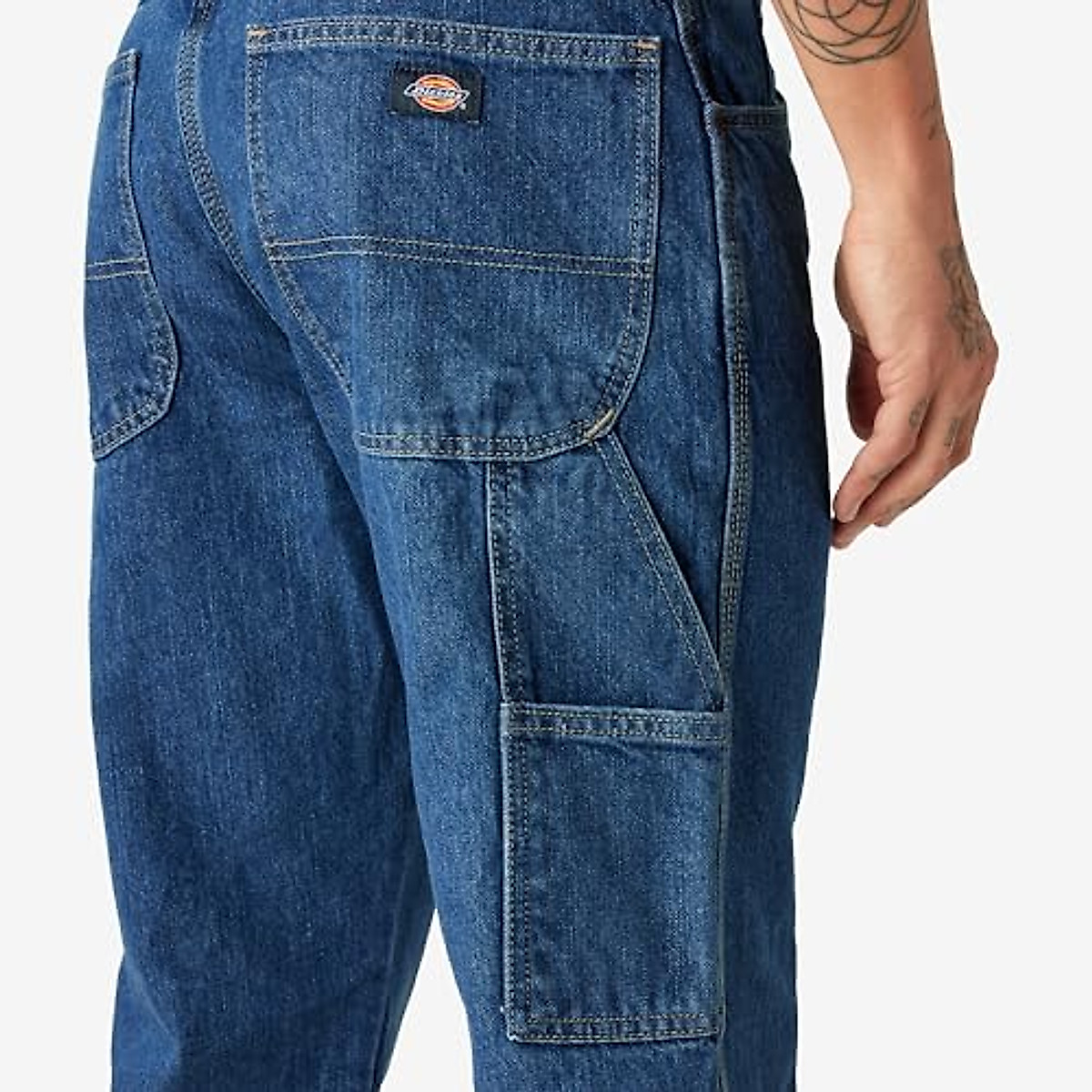 Dickies mens Relaxed Fit Carpenter jeans, Stone Washed, 38W x 32L US