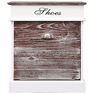 WIFESE Shoe Storage Shoe Cabinet for Entryway 19.7"x11"x22.8" Shoe Organizer Shoe Cubby Storage with Doors Shoe Rack Organizer Shoe Shelves Shoe Closet Brown