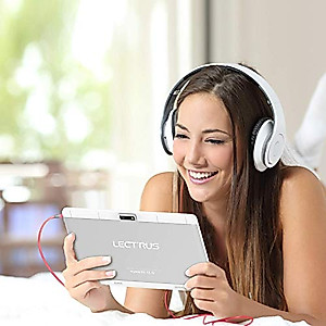 Lectrus 10 inch Android 10.0 Tablet with Quad-Core Processor, 32GB Storage, Dual Cameras & Speakers, 1280x800 IPS Full Display, WiFi, Bluetooth, Google Certified, USB C, Silver