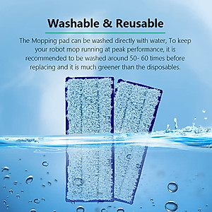 Neutop Replacement Washable & Reusable Wet Mopping Pad Compatible with iRobot Braava Jet 240, 241, 244, 245, 250 Robot Mops, Blue, 6-Pack.