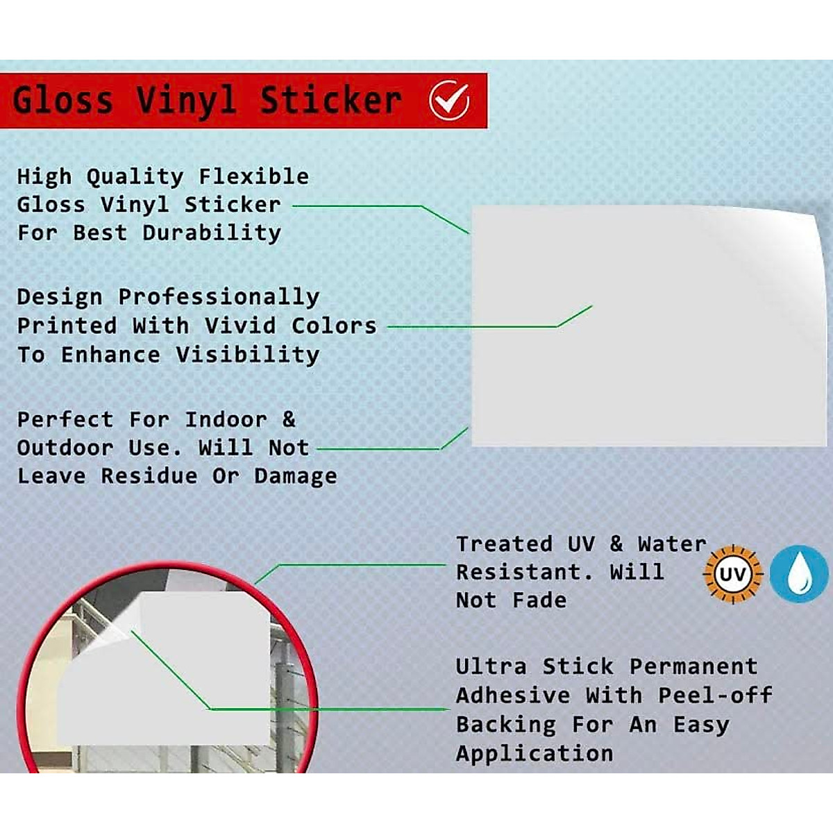 8 X 12 Inches For Rent Sign Plastic Coated Self-Adhesive Window Peal Sticker with A Space to Hand Write- 4Pack