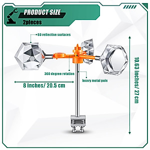 Sweetude 2 Pcs Bird Deterrents for Outside Bird Scare Reflective Device Smooth Polishing Rhombic Polygon Bird Deterrent Keep Pigeon Woodpeckers and Sparrows Away for Roof Boat Garden Yard Balcony