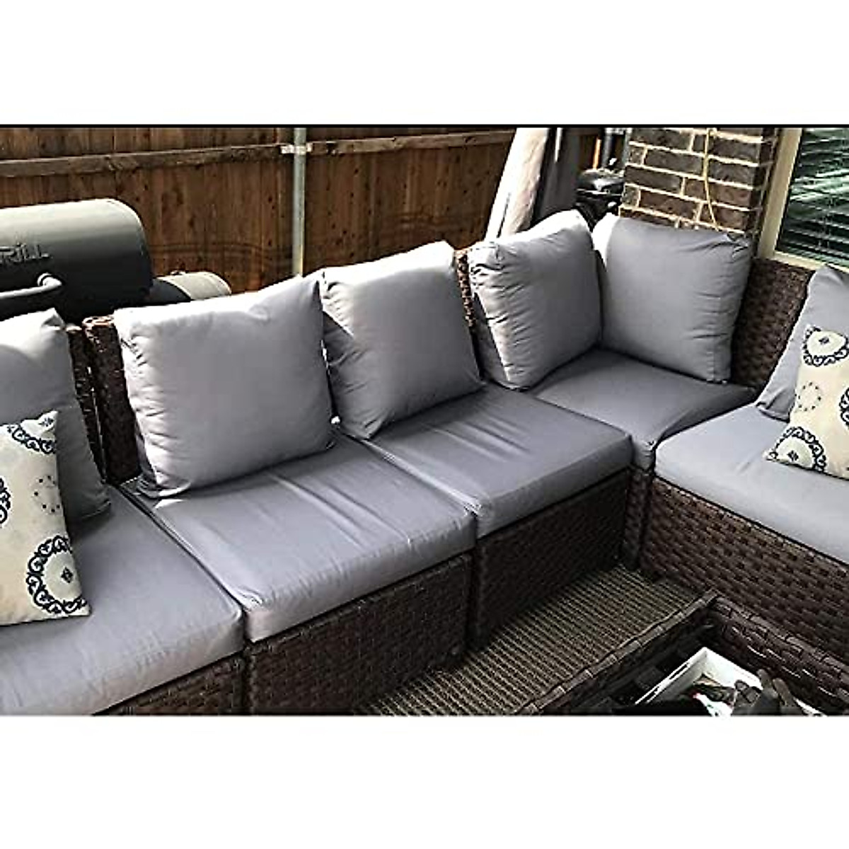 FLYMEI Patio Cushion Covers, Outdoor Cushion Covers Replacement 24 X 22 X 4 inch, Water Resistant Patio Bench Covers Only