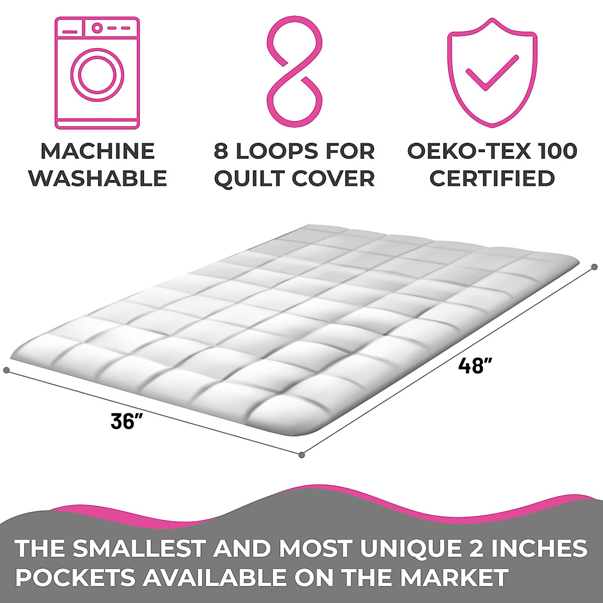 5lb Weighted Blanket for Youth 40 lbs + and Adults. Cotton and Minky Dots, 36x48 in Throw Blanket Soft, Reversible, Machine Washable. Lap Blanket for Rest, Reading, Travel. Pink