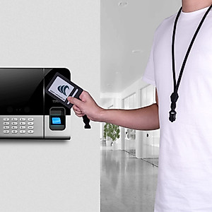 ID Badge Holder, Wisdompro Durable 23 inch Heavy Duty Lanyard with ID Holder, Safety Breakaway Detachable Buckle, Swivel Metal Hook, 1 Clear ID Window & 2 Credit Card Slot - Vertical Black