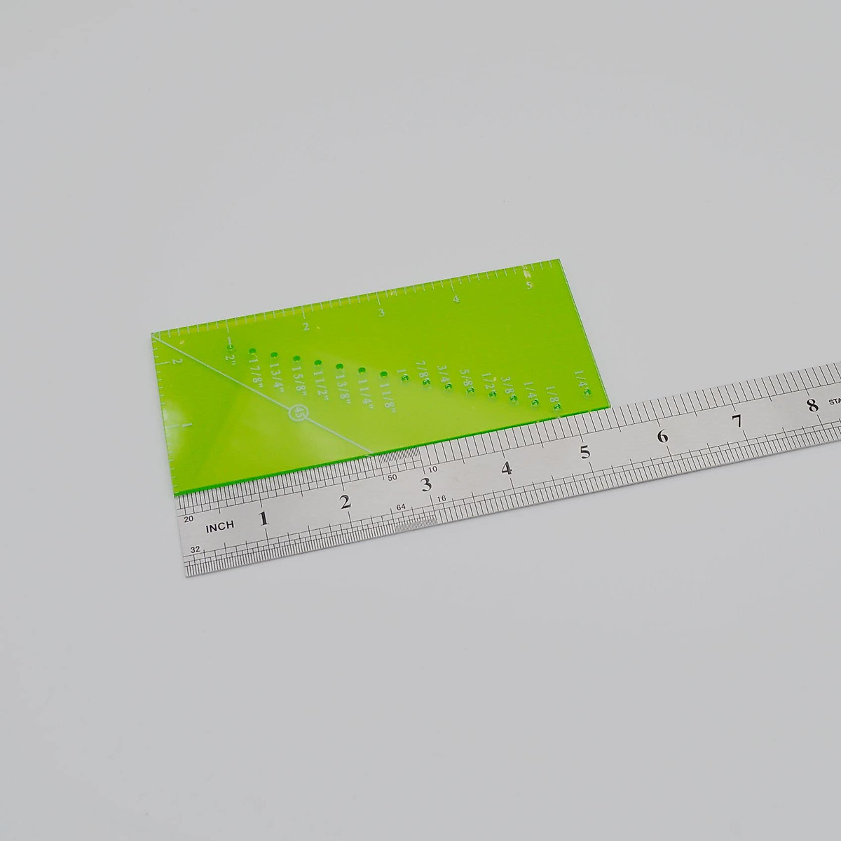 Seam Guide Ruler and Magnetic Seam Guide for Sewing Machine,1/8” to 2” Straight Line Hems Sewing Ruler of Sewing Products for Sewing Gauge, Includes 1/4” Pivot Point and 45 Degree Trim Line