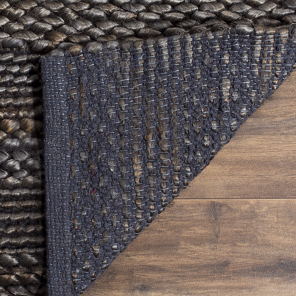 SAFAVIEH Natural Fiber Collection Accent Rug - 4' x 6', Charcoal, Handmade Braided Woven Jute, Ideal for High Traffic Areas in Entryway, Living Room, Bedroom (NF212C)