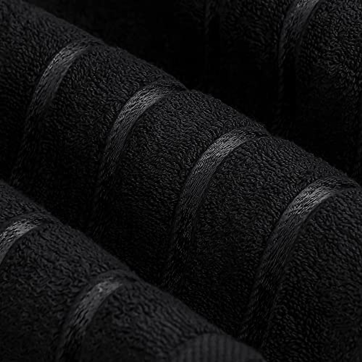Utopia Towels 4 Pack Premium Viscose Oversized Bath Towels Set, 100% Ring Spun Cotton (27 x 54 Inches) Highly Absorbent, Quick Drying Shower Towels for Bathroom, Spa, Hotel and Travel (Black)
