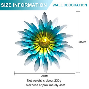 YURRUON Metal Flowers Wall Décor Wall Art Decorations Metal Flower Wall Sculpture Hanging for Home Bedroom Living Room Bathroom Patio (Purple)