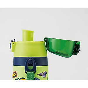Skater SDPV5-A Children's Stainless Steel Water Bottle, Direct Dinosaurus, 16.2 fl oz (480 ml), Children's Friendly, Lightweight Type, For Boys, Cold Insulation, 3D Printed Waterbottle, Sports Bottle,