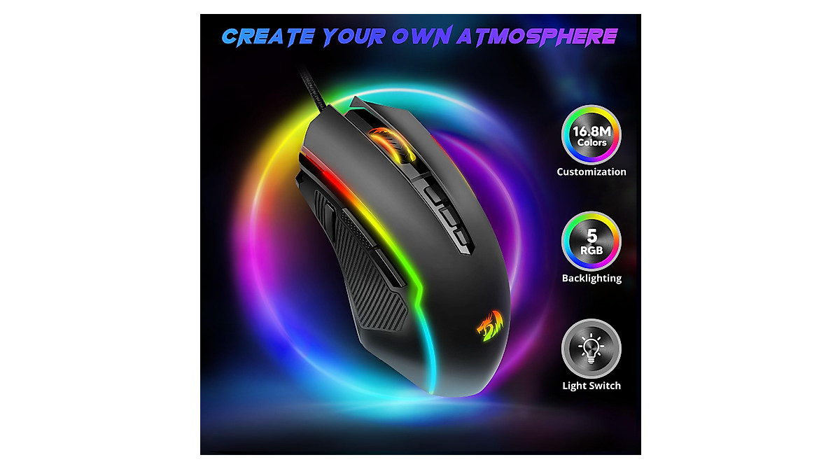 Redragon Gaming Mouse - 8000 DPI with RGB Lights
