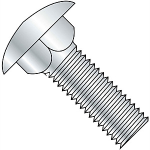 Carriage Bolt, 1/4-20 x 1", Round Head, Steel, Zinc, Grade A, FT, 125 Pack