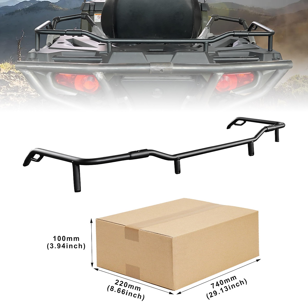 LDETXY Rear Rack Extender for Polaris Sportsman 570 450, Rear Steel Heavy Duty Rack Extender for Polaris Sportsman 570 450 H.O. 2014-2020 Accessories (Replace #2879717)