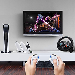 NexiGo PS5 4 Ports USB Hub, [Minimalist Design], High-Speed Data Transfer, Fast Charging Ports for DualSense Controller, Splitter Expander for PlayStation 5 Disc & Digital Edition