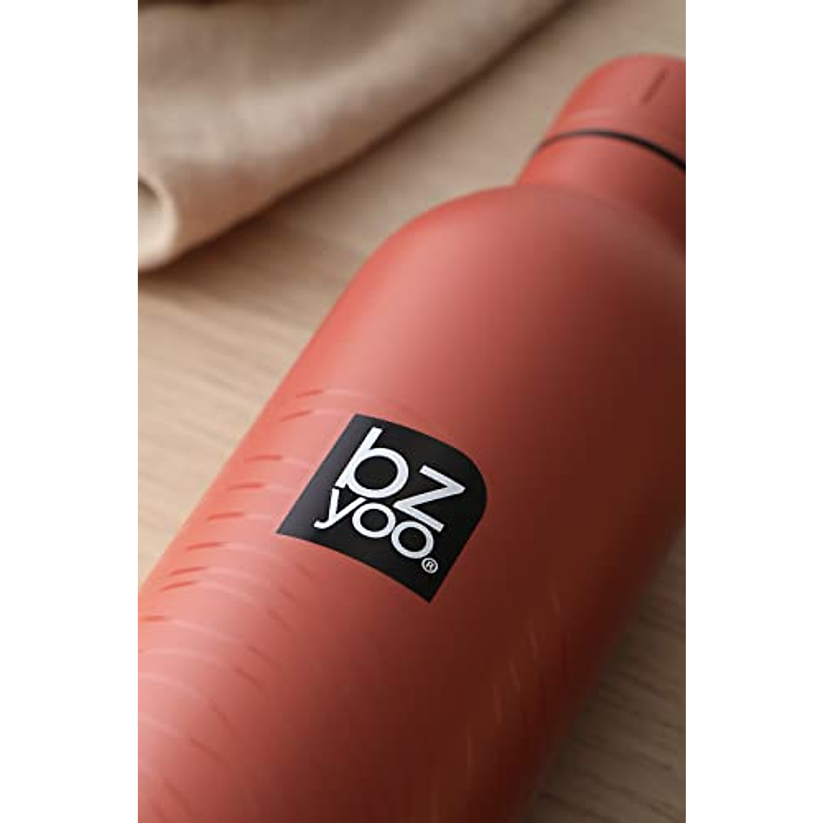 bzyoo H2GO Double Wall Vacuum Insulated 18/8 Stainless Steel Reusable 17oz Leak-Proof Thermal Travel Water Coffee Bottle for Gym Hiking Cycling Gifts Wellness (Terracotta)