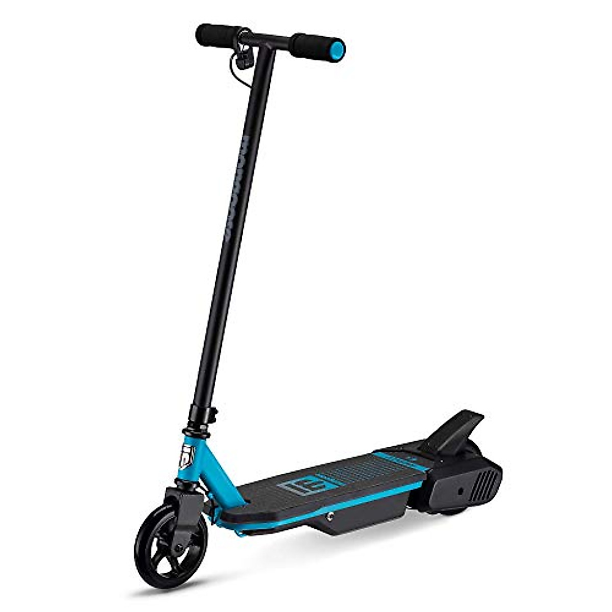 Mongoose React E1 Electric Kids Scooter, Boys & Girls Ages 8+ Max Rider Weight Up to 120lbs, Top Speed of 6MPH, Aluminum Handlebars and Frame, Rear Foot Brake, Battery and Charger Included, Blue/Black