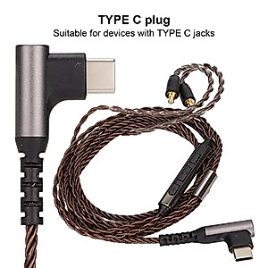 Eulbevoli Earphone Upgrade Cable, HiFi Headphone Wire OFC Core Wire Control Tensile with Mic for E50 for LS300 for ATH