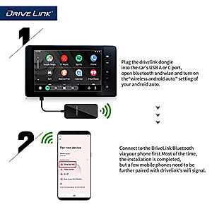 DriveLink Android Auto Wireless Adapter for Wired AA Car Wireless Android Auto Dongle for Android 11/12/13 Phone