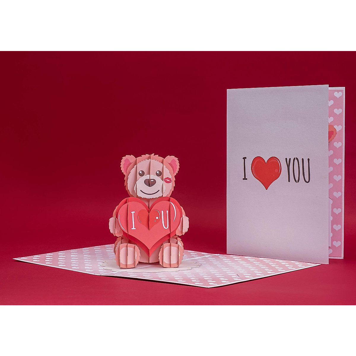Paper Love Valentines Day Pop Up Card, 3D Teddy Bear - 5" x 7" Cover - Includes Envelope and Note Card