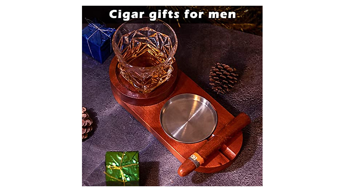 Cigar Ashtray Coaster Tray – Perfect Gift for Whiskey Lovers