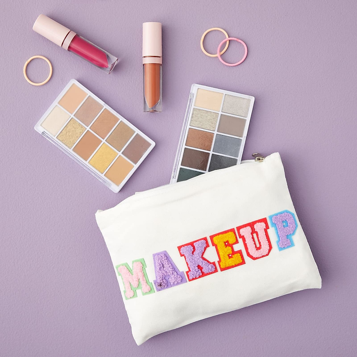 Bright Creations 6-Pack White Makeup Bag Set with Zipper - 8x6 Customizable Cotton Canvas Pouches for DIY Arts and Crafts, Items to Tie-Dye for Cosmetic Items, Stationary, Party Favors