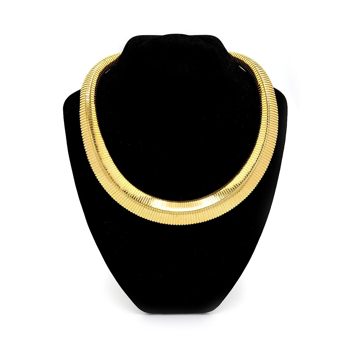 Marshal Metal Fashion Necklace 18K Gold Plated Brass Omega Choker Necklace (NK156G(15mm))