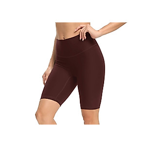 LastFor1 Women's 8" Volleyball Shorts High Waist Yoga Shorts Compression Workout Running Athletic Shorts Wine Red XXL