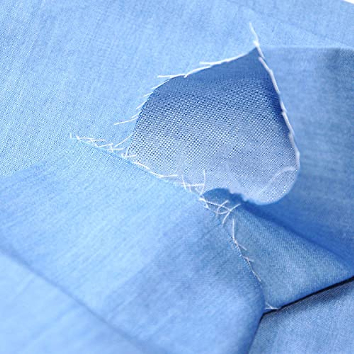 AIVYNA Indigo Blue 5.0 oz 100% Cotton Denim Chambray Fabric,56 Inches Wide, by The Yard Light Col(Light 1Y)