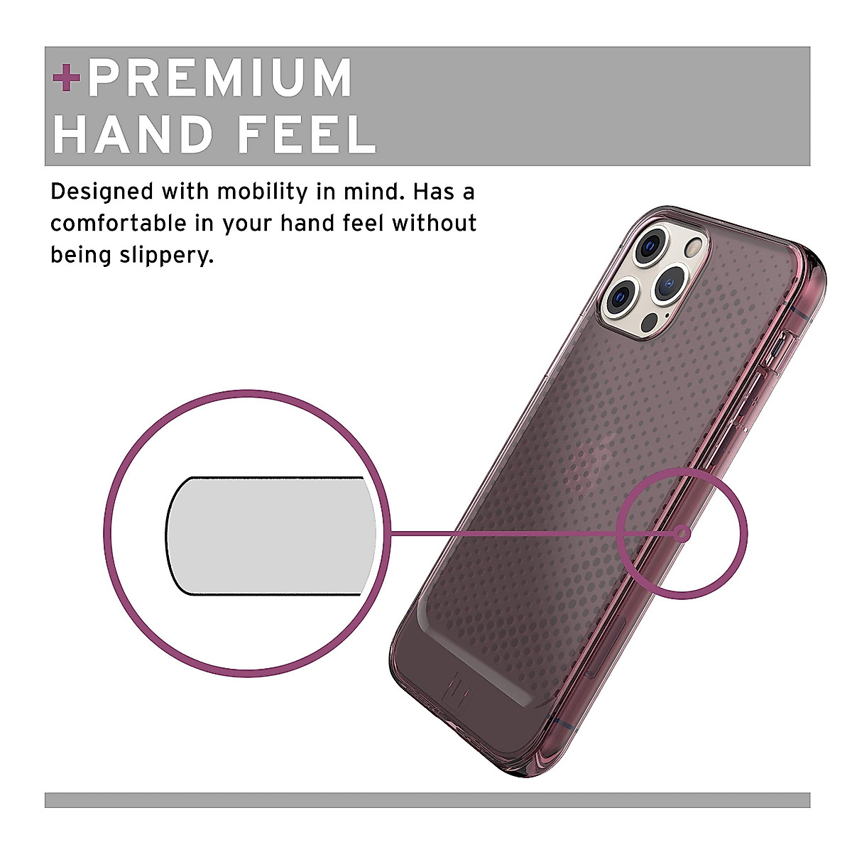 [U] by UAG Designed for iPhone 12 Case/iPhone 12 Pro Case [6.1-inch screen] Lucent Slim Fit Lightweight Stylish Transparent Impact Resistant Protective Phone Cover, Dusty Rose