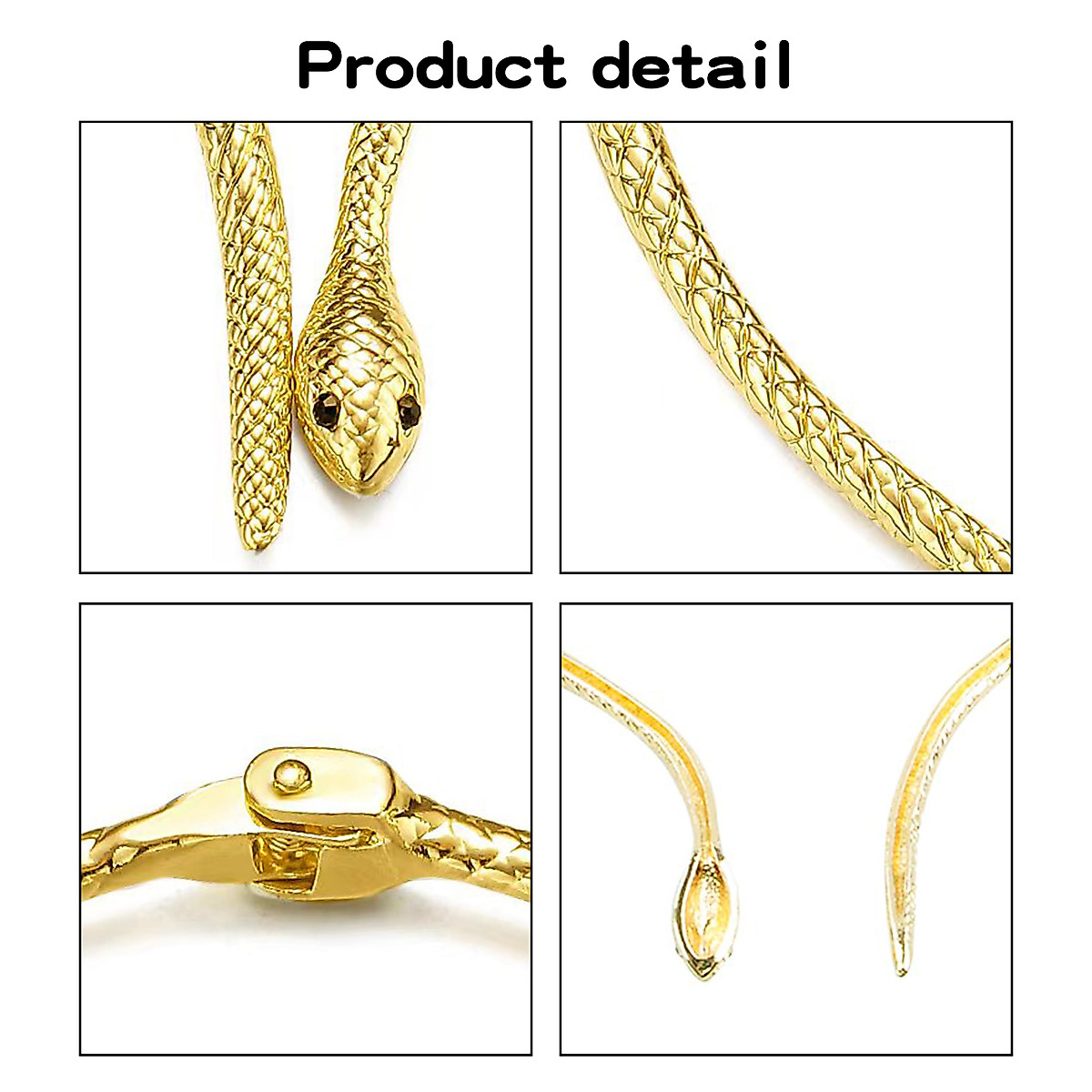 Gold Snake Jewelry for Women Punk Gothic Halloween Jewelry Snake Necklace Earrings Bracelets Halloween Costume Women 2024