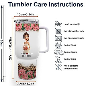 Personalized 40oz Tumbler with Handle – wedding kiss-Custom Couple Gift for Anniversary Wedding Gift, Birthday, Mother's Day, Valentine’s Day db2MG8