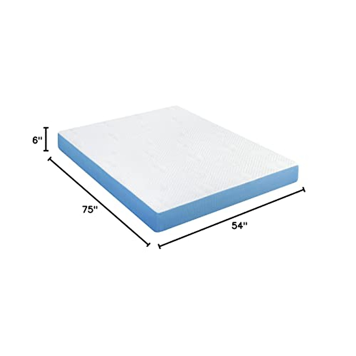Oleesleep 6 Inch Ventilated Gel Infused Memory Foam Mattress, CertiPUR-US Certified, Blue, Full