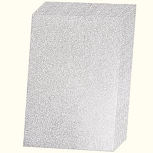 SALEMAR Silver Glitter Cardstock Paper for Cricut Duarable Sparkling Card Stock for Creating Holiday Greeting Card, Cake Toppers, Wedding Crafts, Paper Crafting, 250Gsm, 10 Sheets