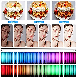 2 Pack RGB LED Video Light Wand Stick, LUXCEO Photography Studio Lighting Kits with 29" to 81" Tripod & Remote Control, Dimmable Photography Light Wand 36 Colors 3000K-6000K