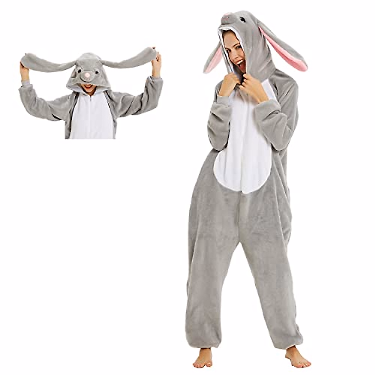 Nousion Uniex Adult Onesie Pajamas Animal Lion Puppy Bunny Cartoon Cosplay Costume Christmas Sleepwear Onesies Outfit