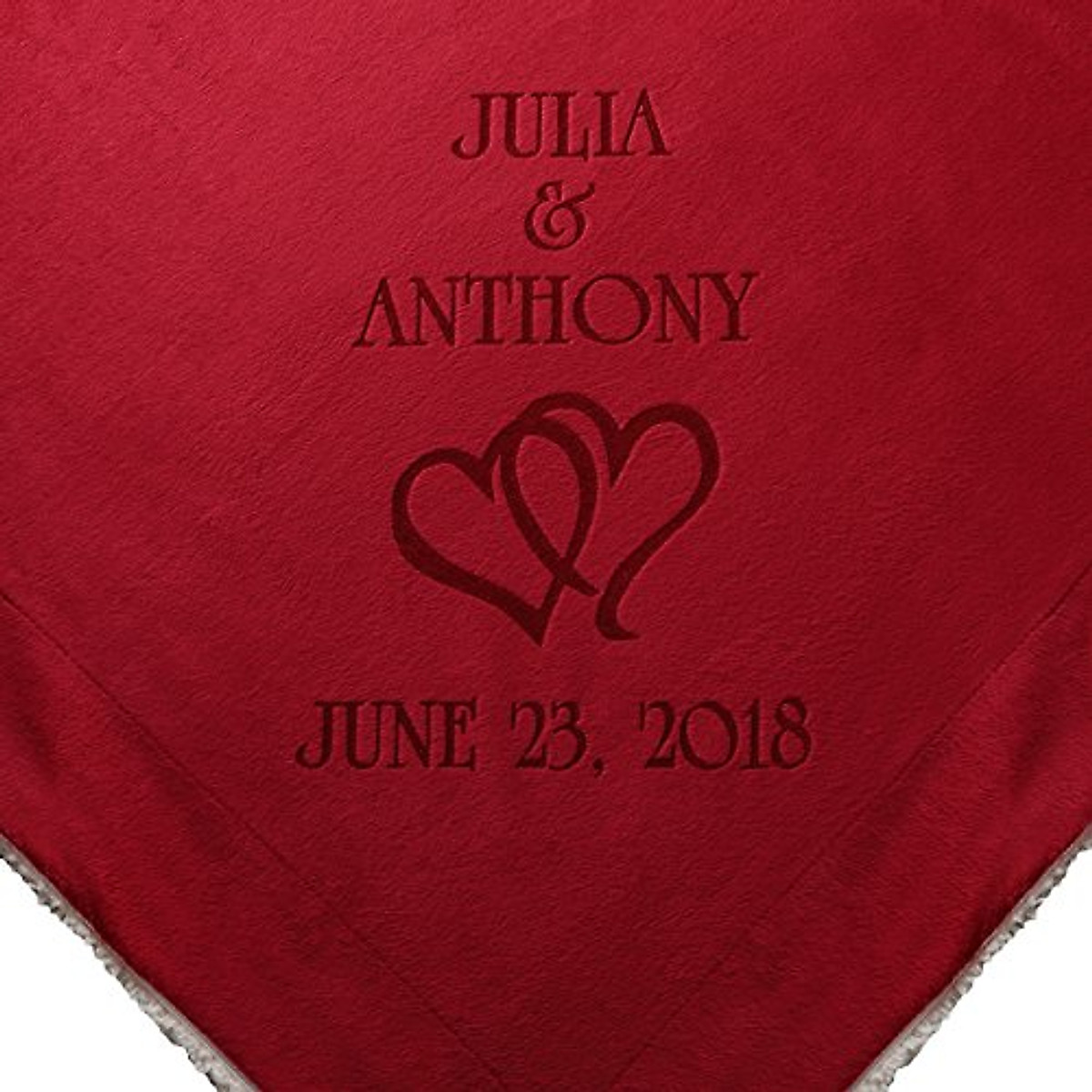 Custom Catch Personalized Unique Wedding Couple Gifts - Anniversary, Engagement Gift Blanket (Hearts)