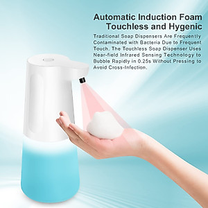 Wisekoti New Generation of Automatic Foaming Soap Dispenser, Electric and Rechargeable, Touchless Foam Soap Dispenser for Kitchen Sink & Bathroom Countertop, Dish Soap Dispenser, Hand Soap Dispenser