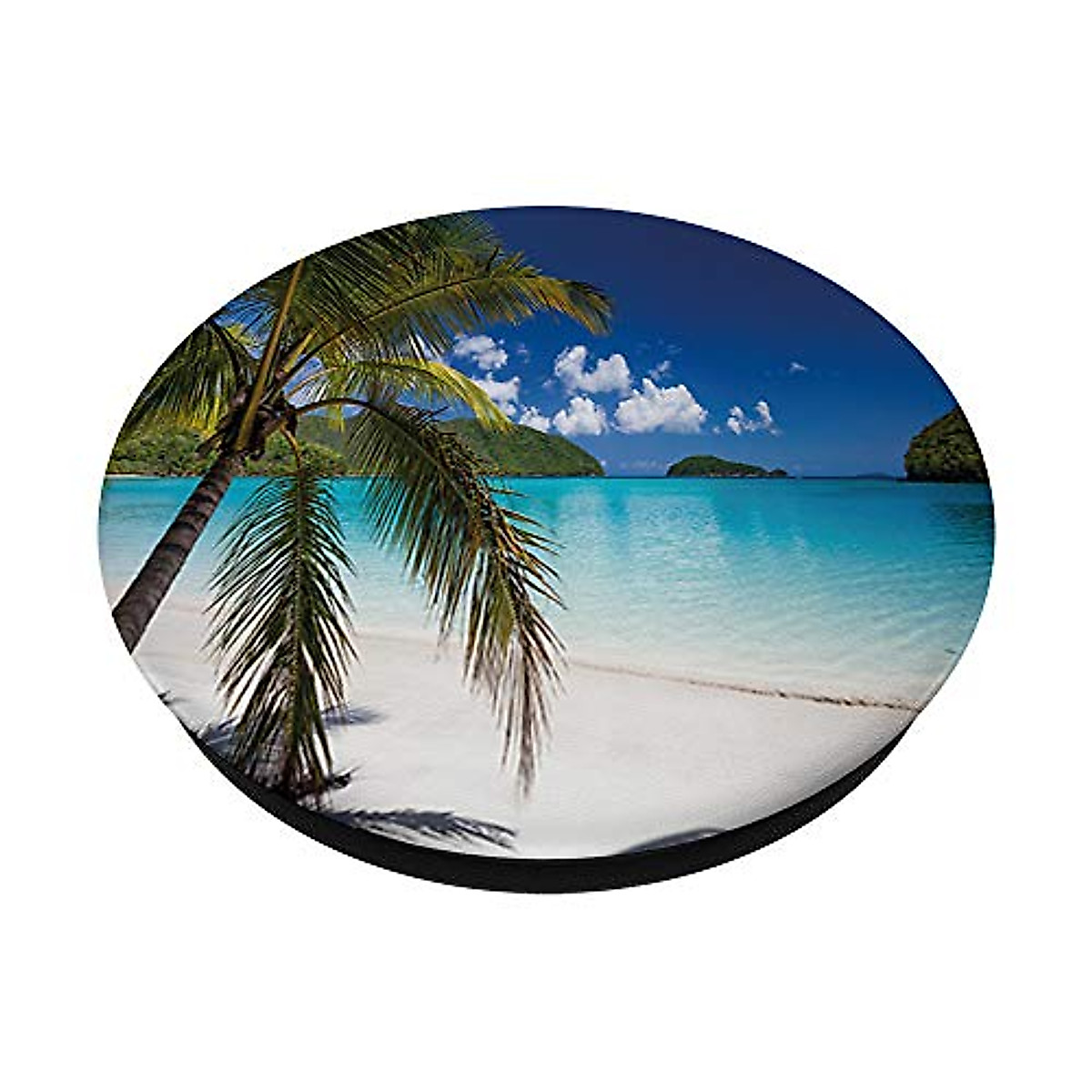 Tropical Beach Palm Tree Ocean Getaway Vacation PopSockets Swappable PopGrip