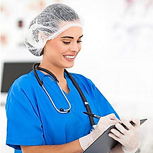 100 Disposable Mop Mob Bouffant Caps 21inch Clipped Hair Head Cover Net for Salon or Spray Tan