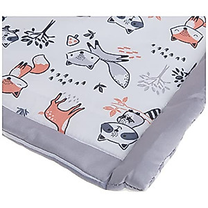 Little Love By Nojo Lil Fox, Grey, Orange, White 3Piece Nursery Mini Crib Bedding Set With Comforter, 2 Fitted Mini Crib Sheets, Orange, Grey, White, Charcoal